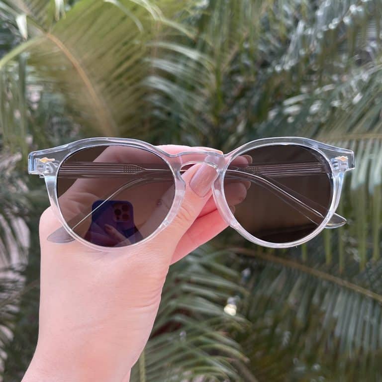 Óculos de Sol Redondo Azul com Transparente Luna - Safine Óculos