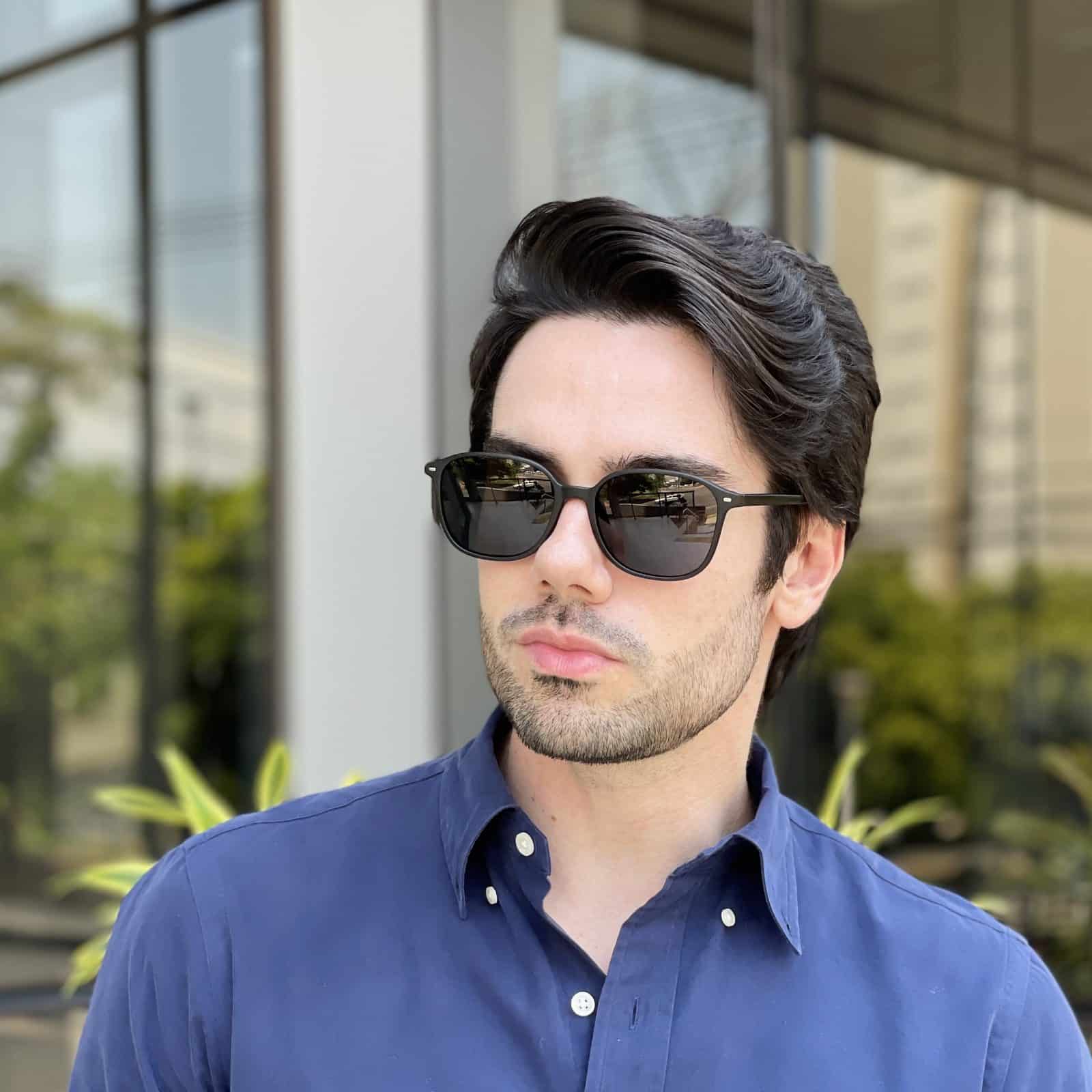 Óculos de Sol Masculino Quadrado Preto Alisson - Safine