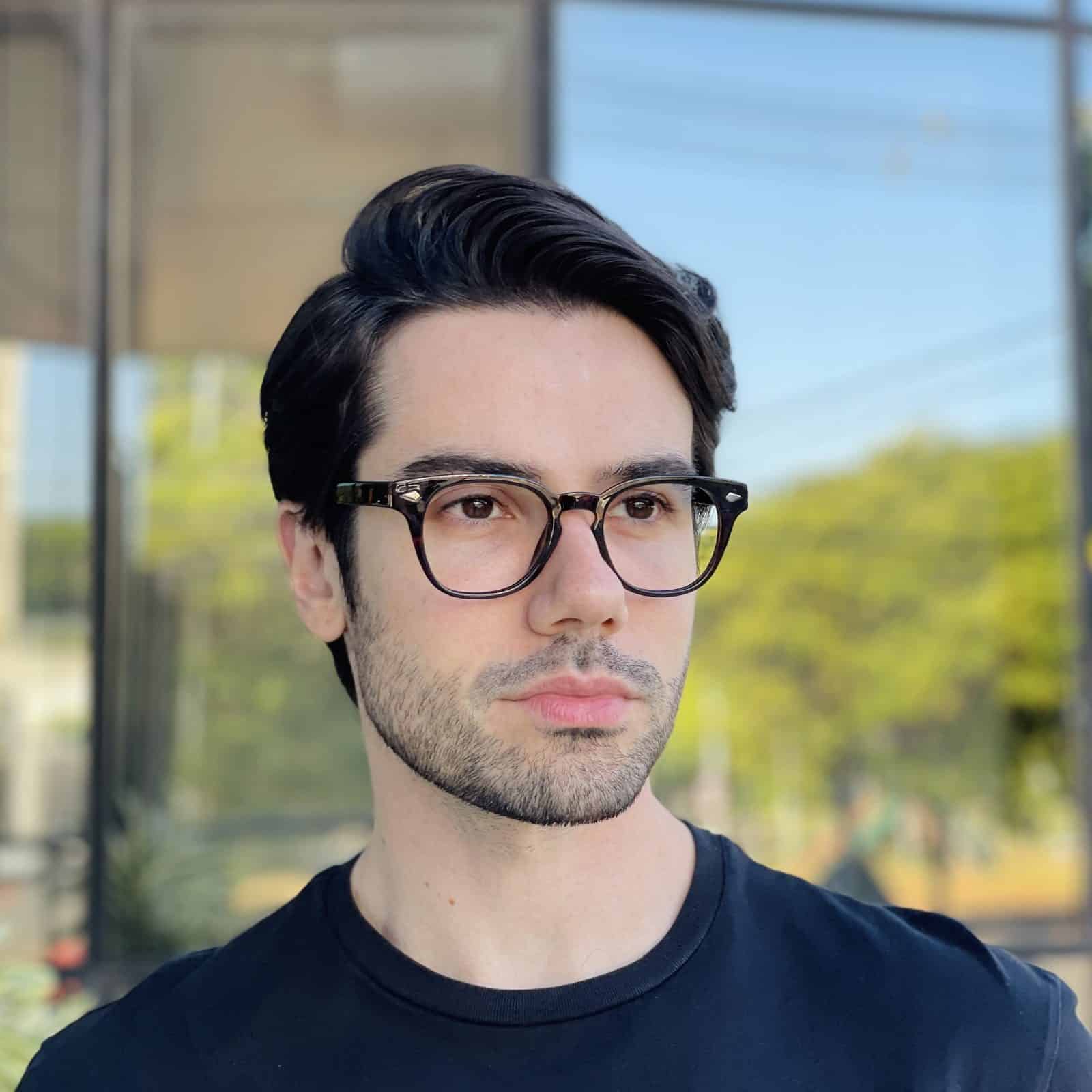 Óculos de Grau Masculino Redondo Rajado Luis - Safine