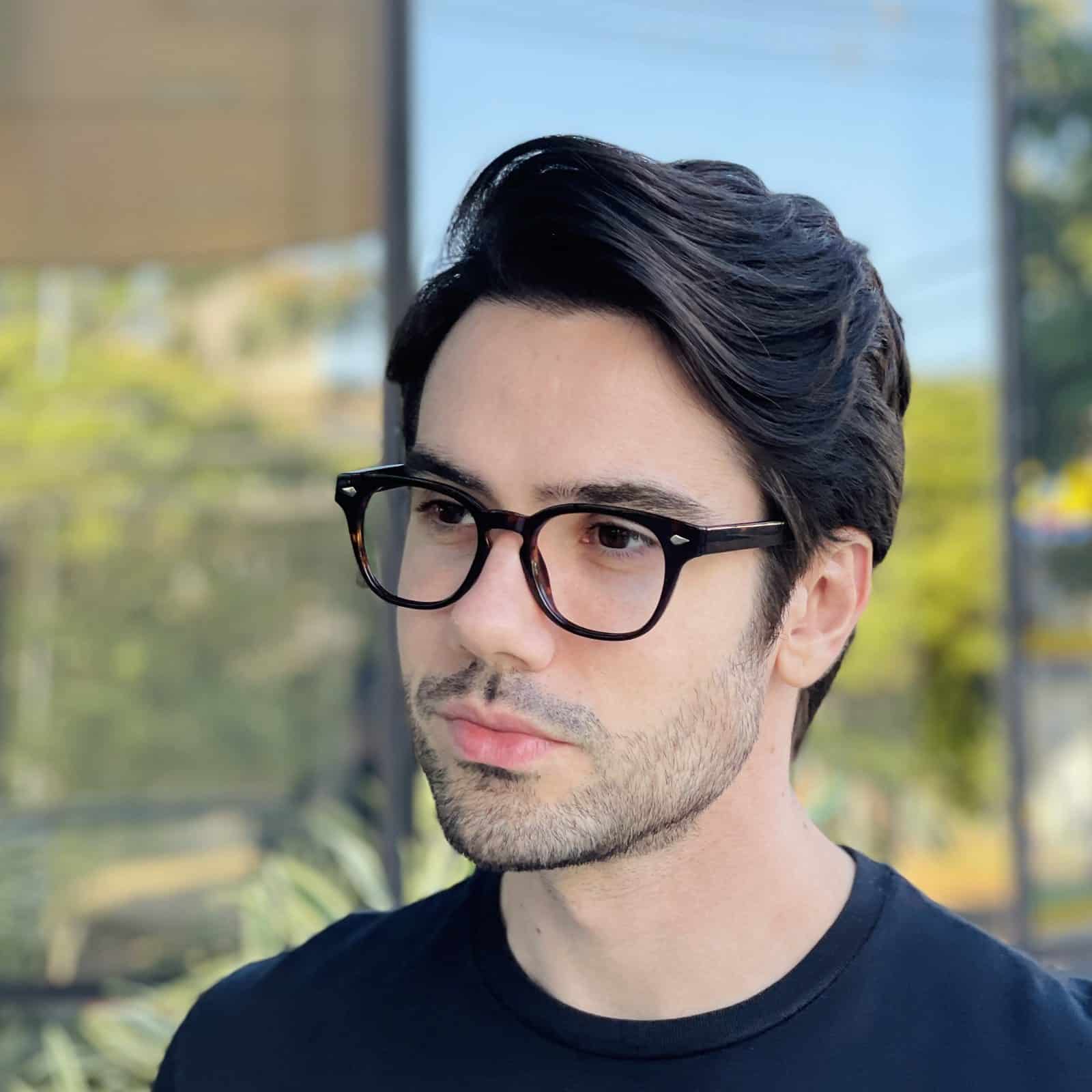 Óculos de Grau Masculino Redondo Rajado Luis - Safine