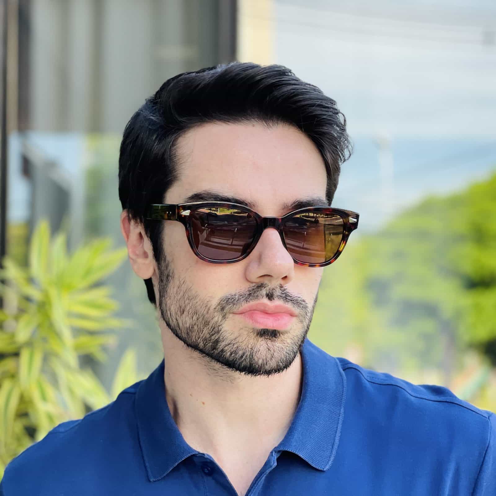 Óculos de Sol Masculino Quadrado Tartaruga Liam - Safine