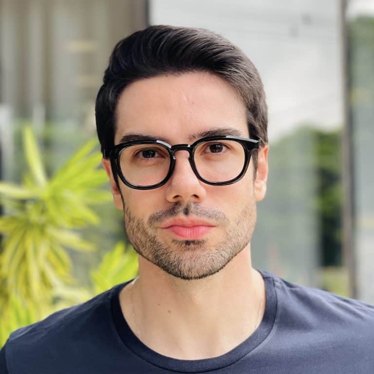Óculos de Grau Masculino Quadrado Preto Augusto - Safine