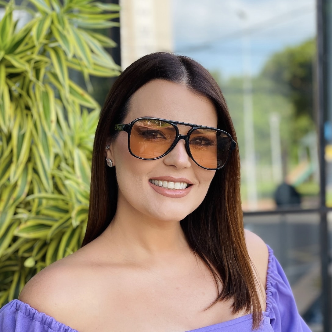 Óculos de Sol Feminino Aviador Marrom Sophia - Safine