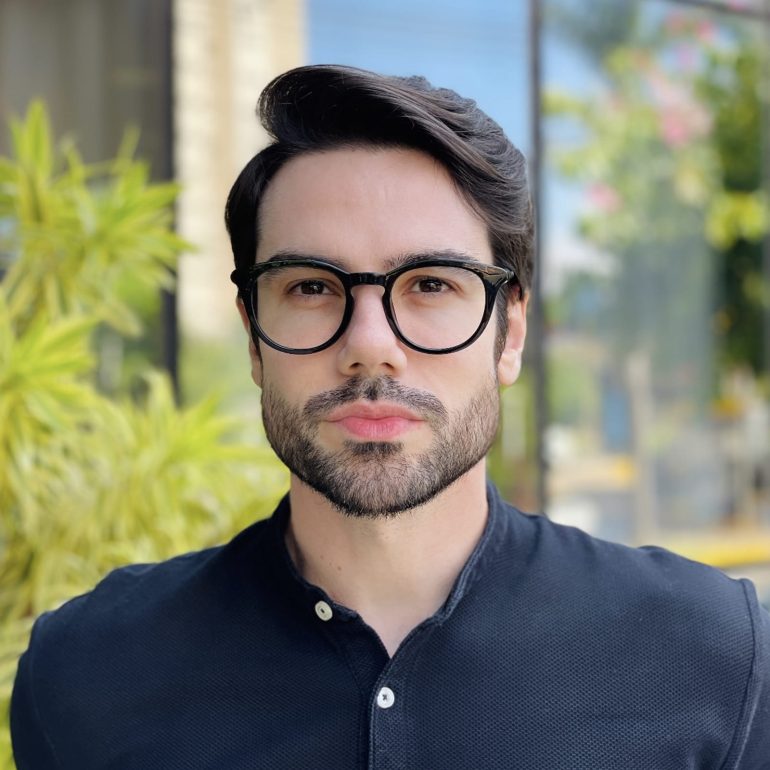 Óculos de Grau Masculino Redondo Preto Augusto 2.0 - Safine
