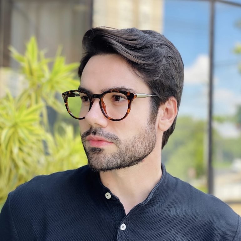 Óculos de Grau Masculino Redondo Tartaruga Augusto 2.0 - Safine